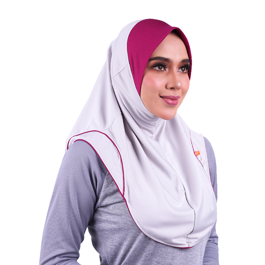 RAQTIVE WOMEN SPORTS HIJAB GREY/BURGUNDY SPORTS HIJAB IN GREY – Al ...