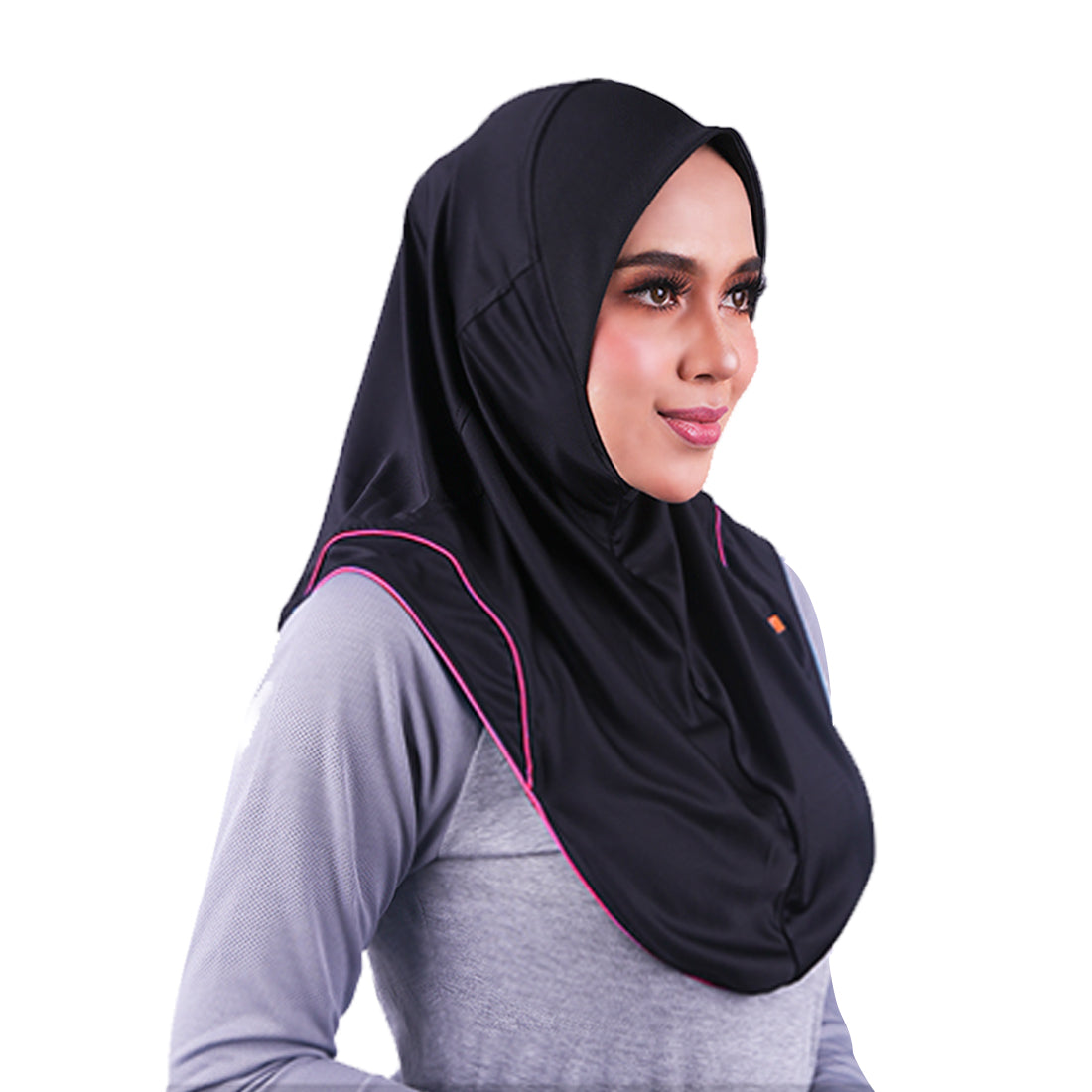 RAQTIVE WOMEN SPORTS HIJAB BLACK/HOT PINK SPORTS HIJAB BLACK – Al ...