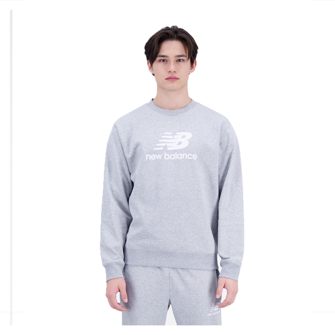 NEW BALANCE ESSENTIALS STACKED LOGO FRENCH TERRY CREWNECK MEN'S SWEATS ...